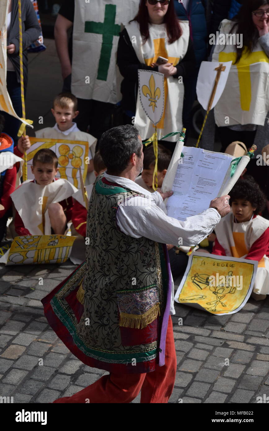 People of Chester watch a retelling of the St George's story on St ...