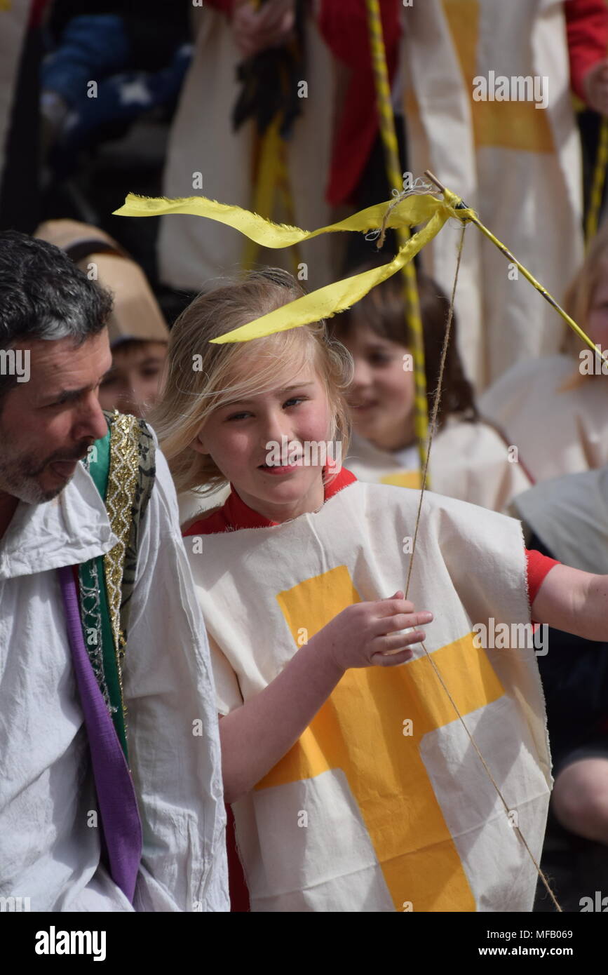People of Chester watch a retelling of the St George's story on St ...