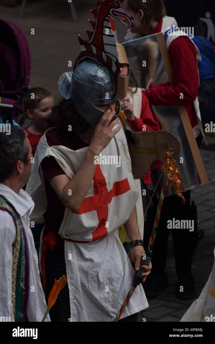 People of Chester watch a retelling of the St George's story on St ...