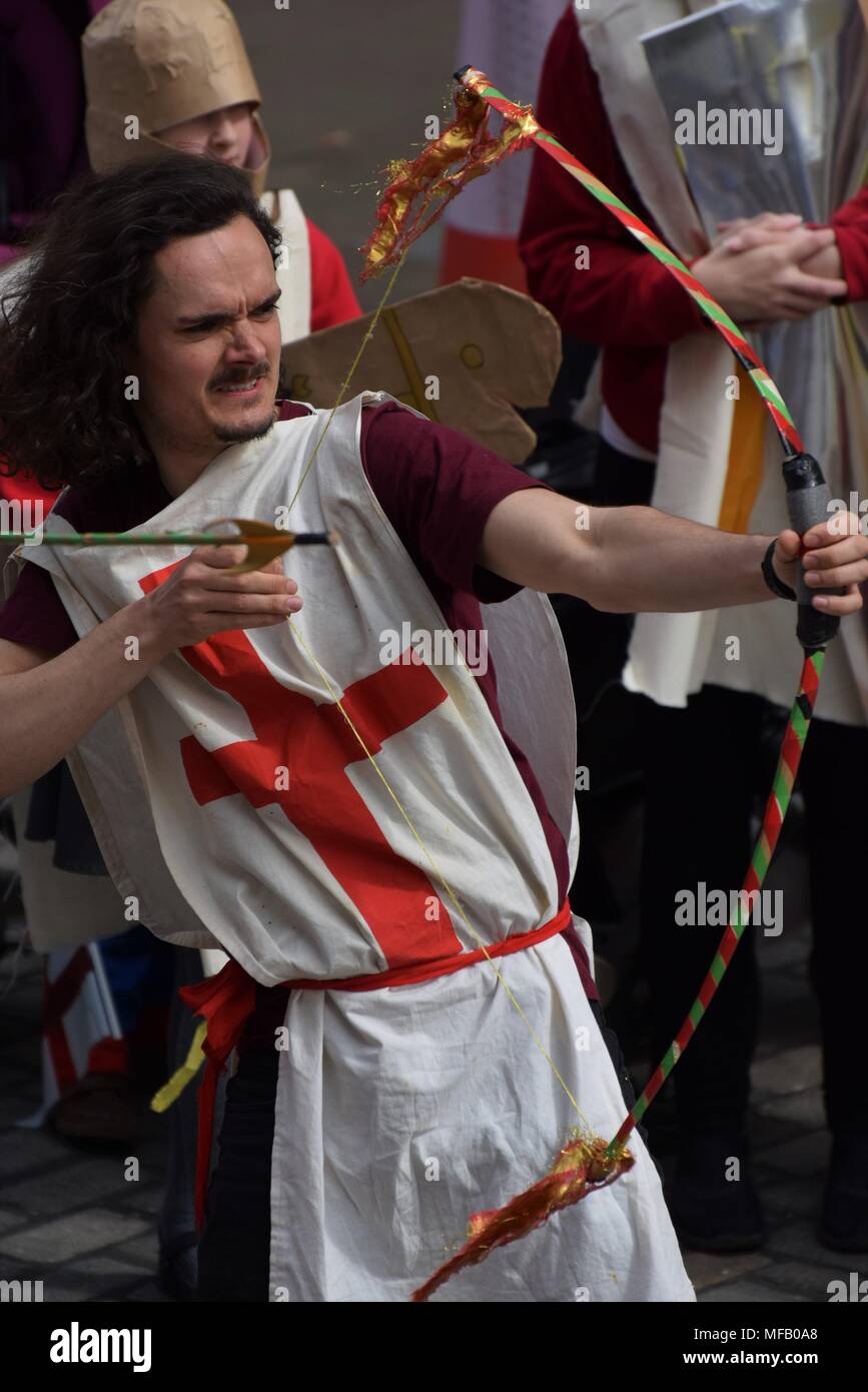 People of Chester watch a retelling of the St George's story on St ...