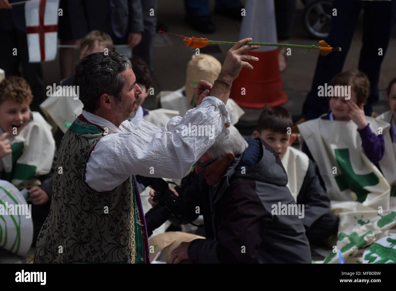 People of Chester watch a retelling of the St George's story on St ...