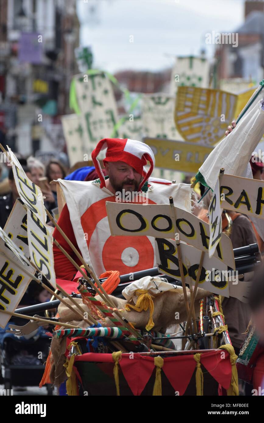 People of Chester watch a retelling of the St George's story on St ...