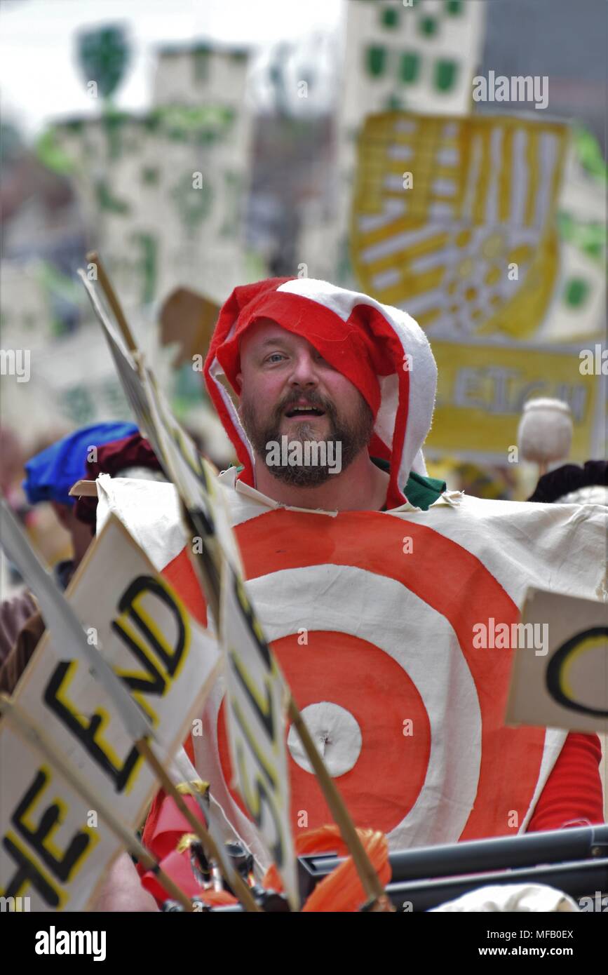 People of Chester watch a retelling of the St George's story on St ...