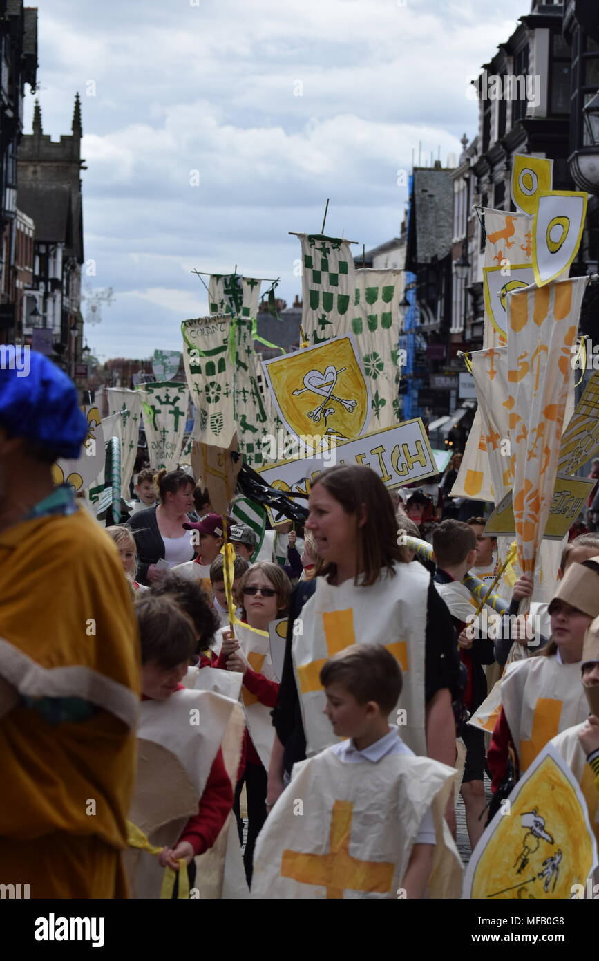 People of Chester watch a retelling of the St George's story on St ...