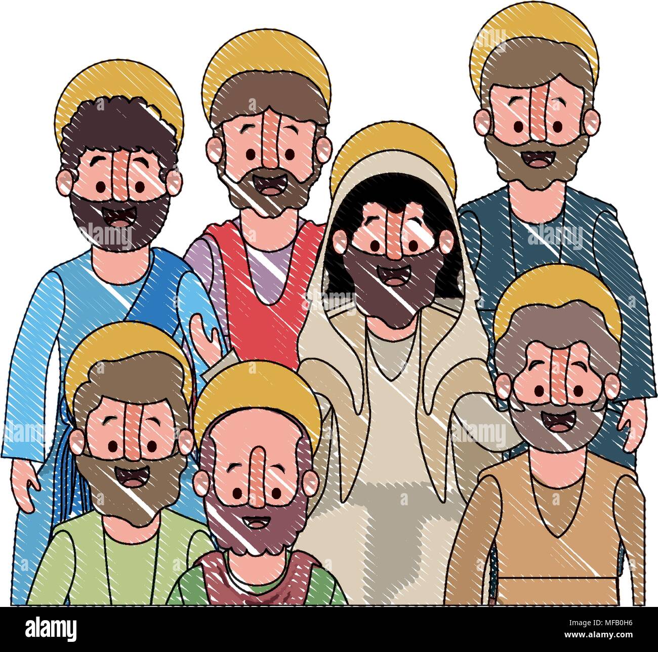 apostles group of Jesus with halo character Stock Vector Image & Art ...