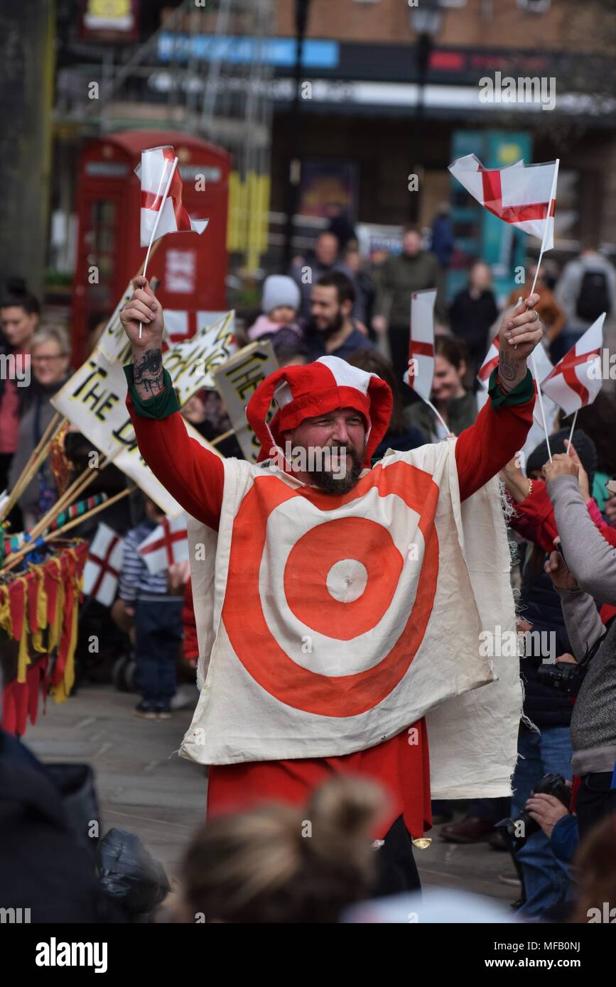 People of Chester watch a retelling of the St George's story on St ...