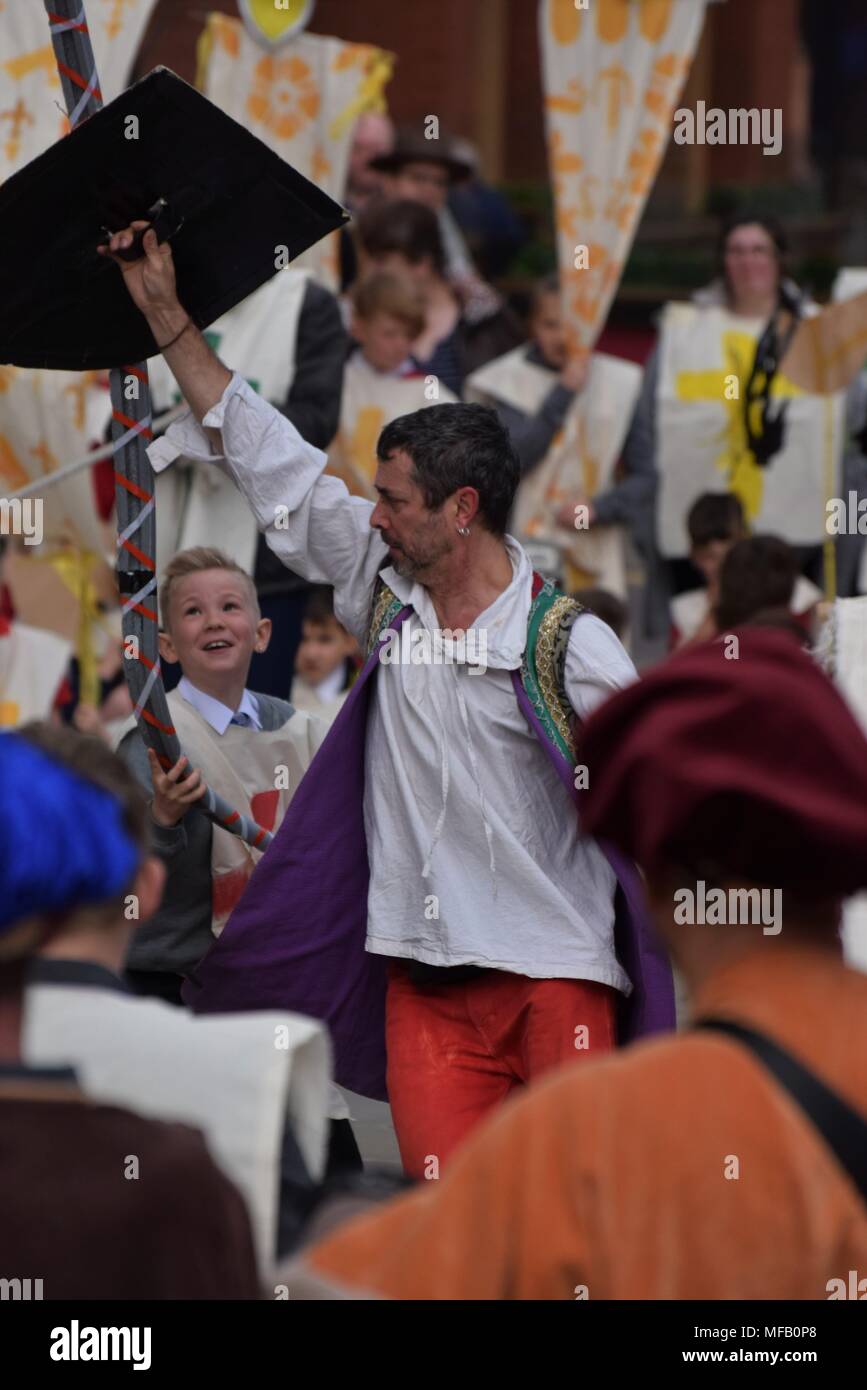 People of Chester watch a retelling of the St George's story on St ...