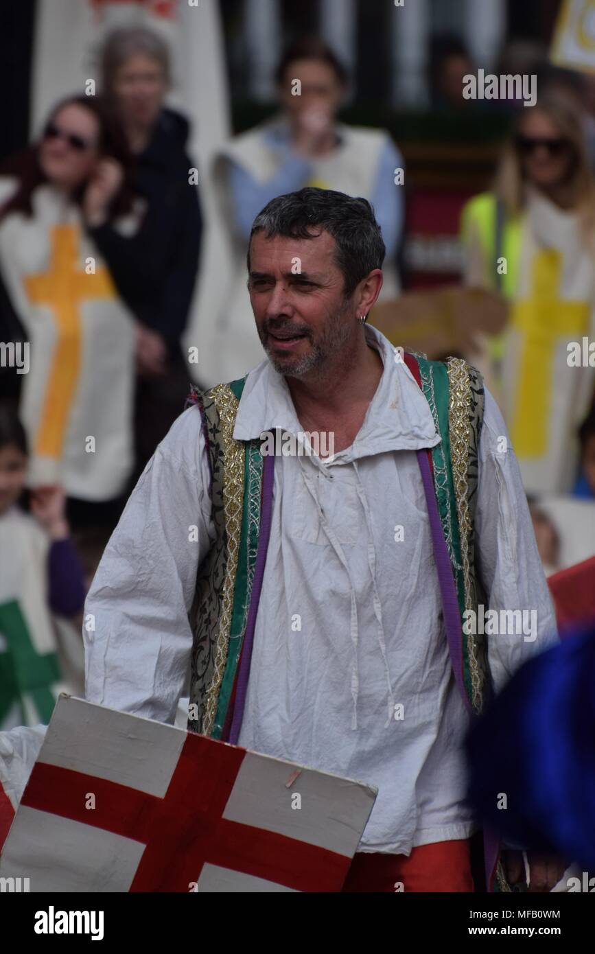 People of Chester watch a retelling of the St George's story on St ...
