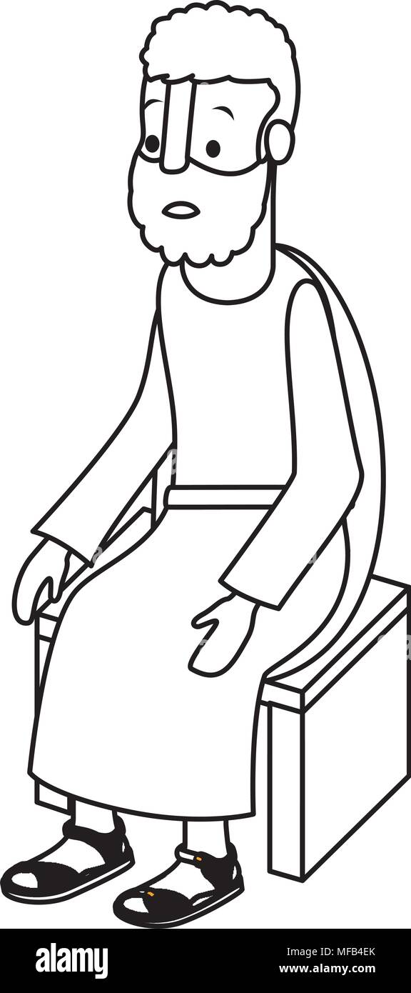 Apostle Of Jesus Sitting On Wooden Chair Stock Vector Image Art Alamy