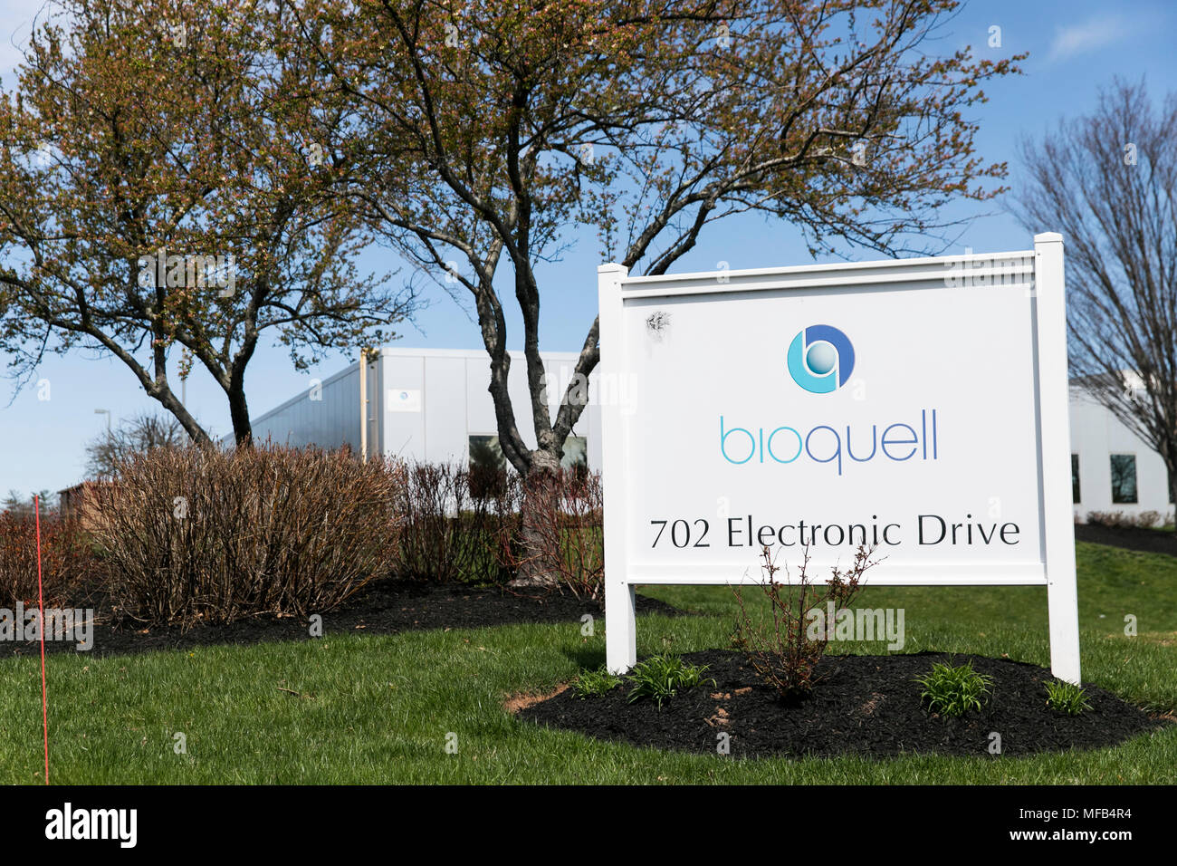 A logo sign outside of a facility occupied by Bioquell in Horsham ...