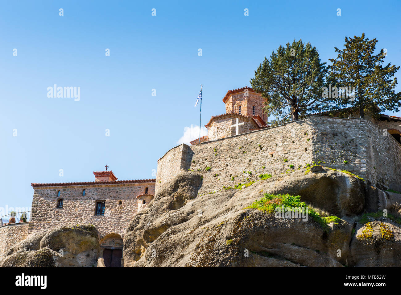 Holy Monastery of Great Meteoron in Meteora mountains, Thessaly, Greece ...