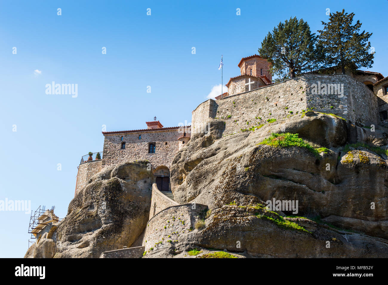 Holy Monastery of Great Meteoron in Meteora mountains, Thessaly, Greece ...