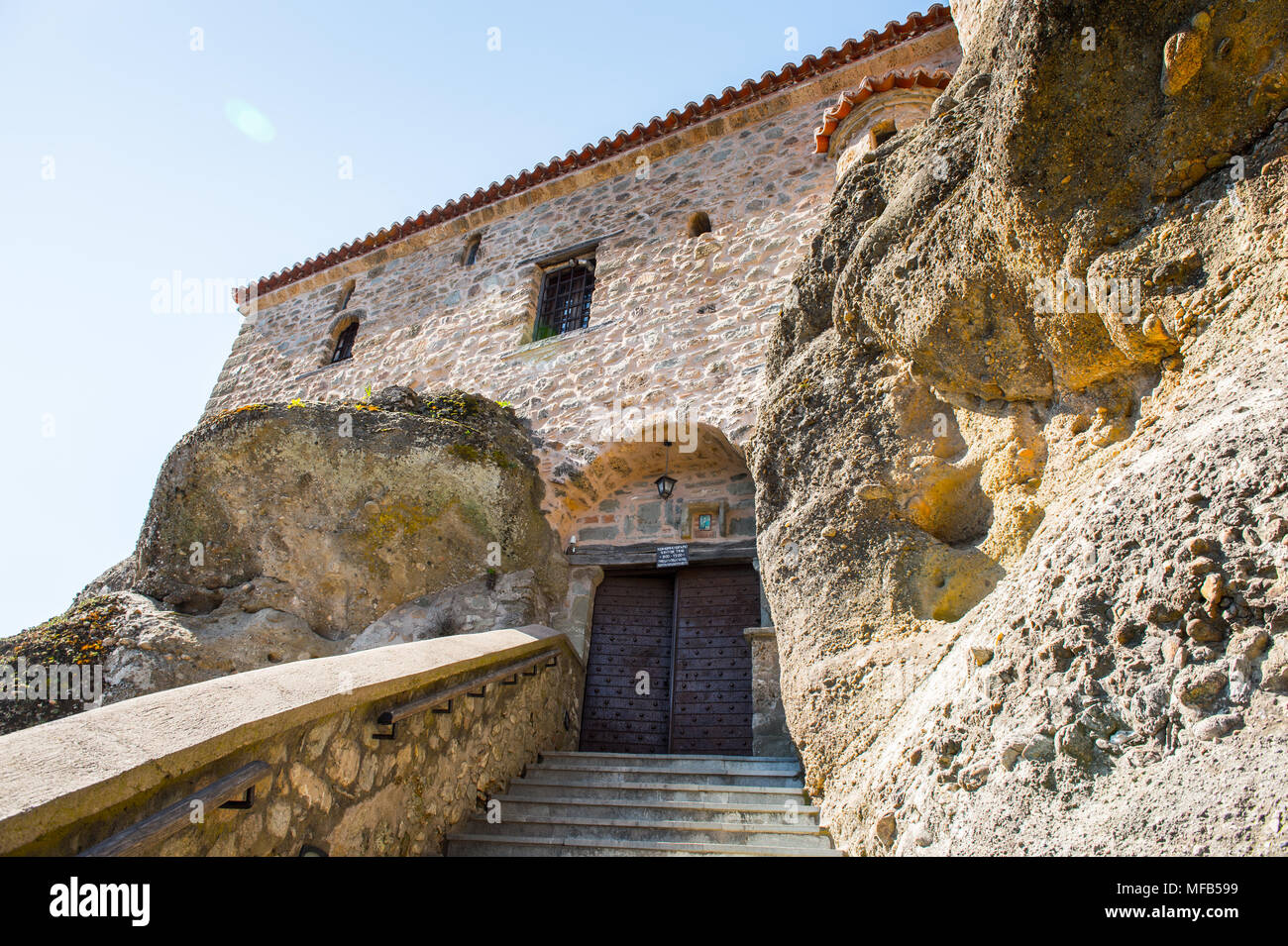 Holy Monastery of Great Meteoron in Meteora mountains, Thessaly, Greece ...
