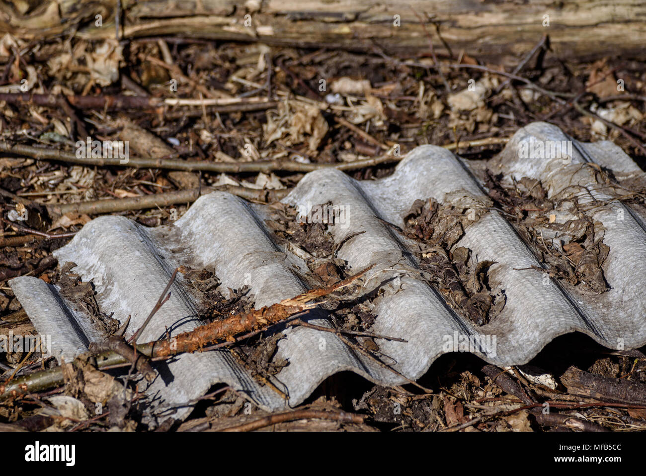 Roofing slate lying on ground as garbage Stock Photo - Alamy