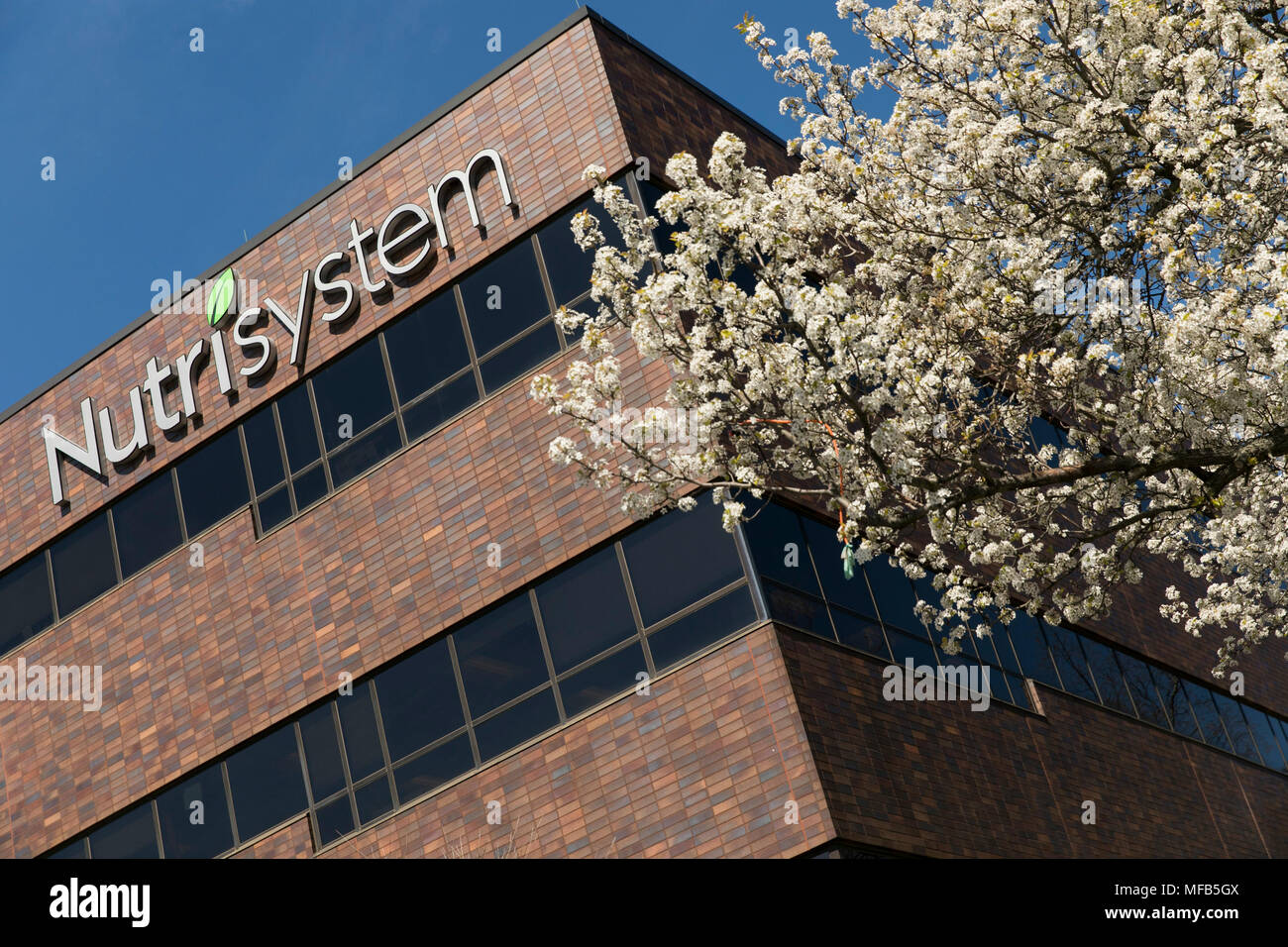 A logo sign outside of the headquarters of Nutrisystem in Fort ...