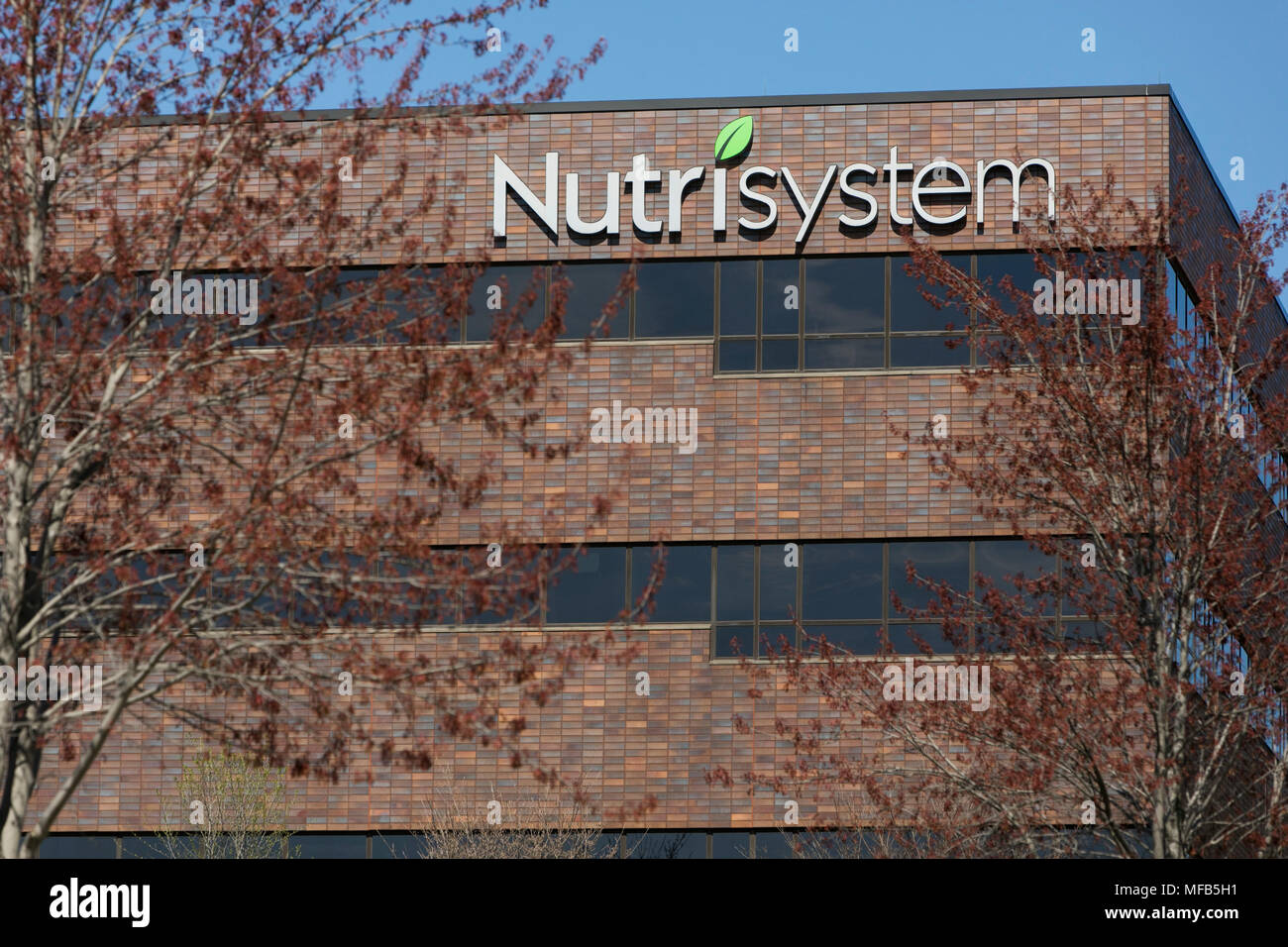 A logo sign outside of the headquarters of Nutrisystem in Fort ...