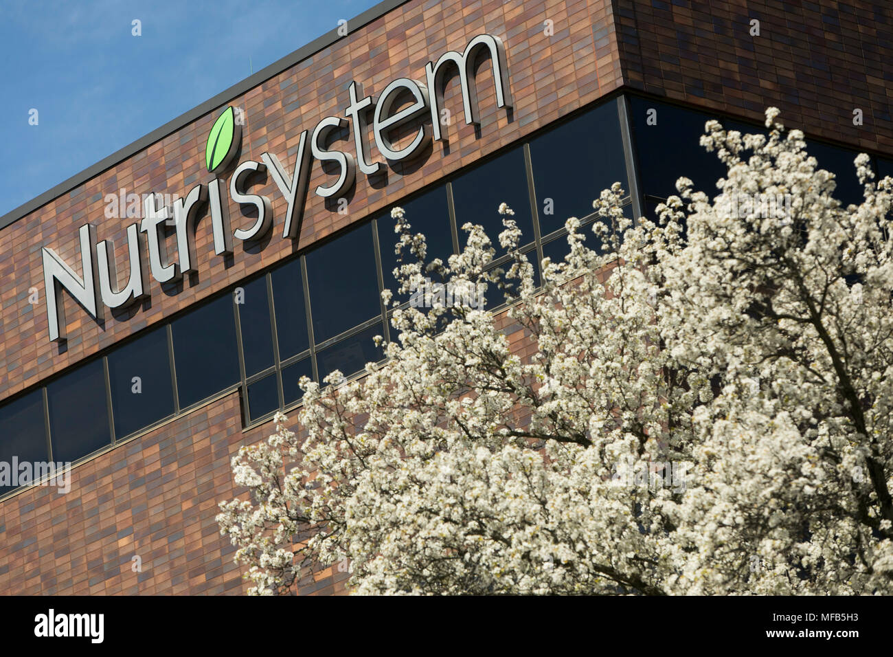 A logo sign outside of the headquarters of Nutrisystem in Fort ...