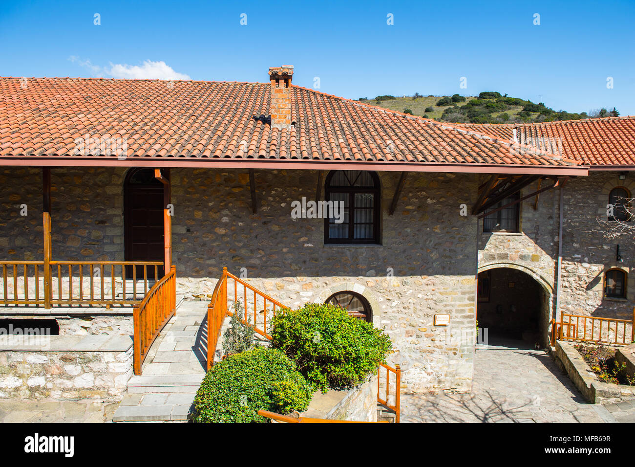 Part of the Holy Monastery of Saint Stephen in Meteora mountains ...