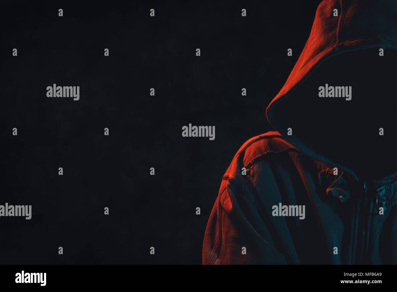 Criminal person with hoodie and unrecognizable face. Conceptual crime ...