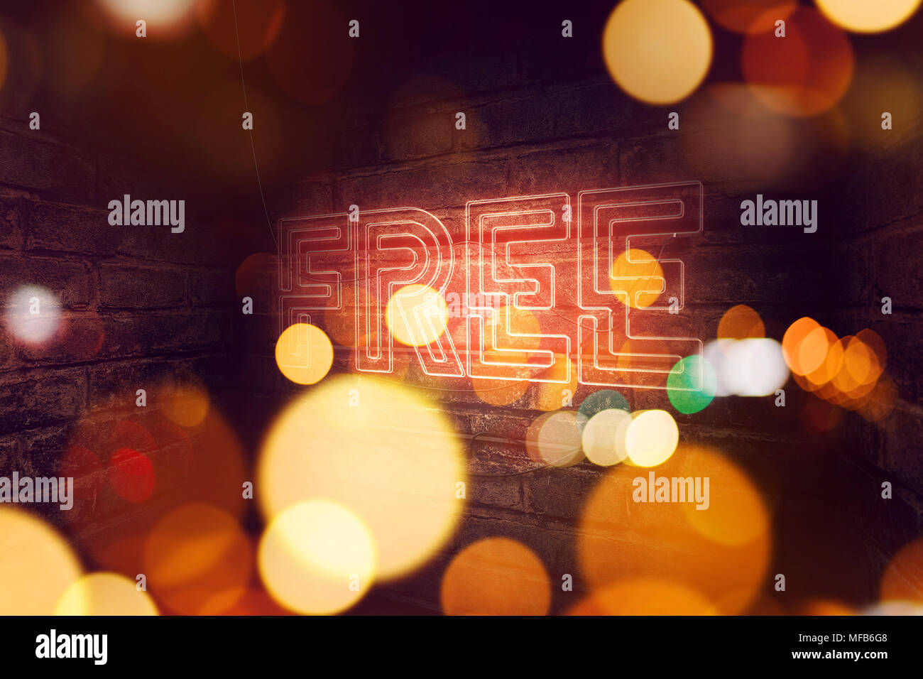 Free neon sign, conceptual 3d rendering illustration Stock Photo - Alamy