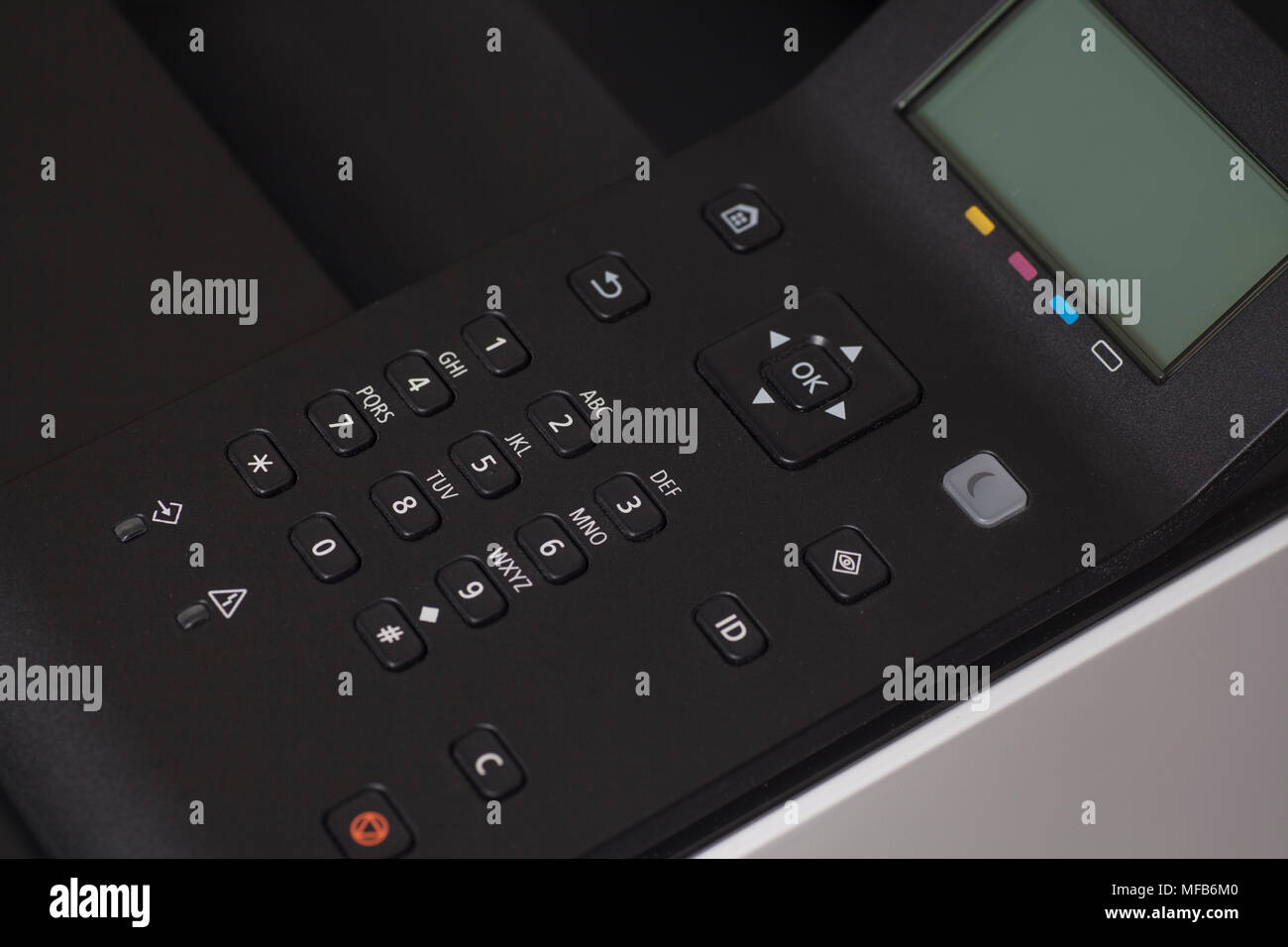 Control panel laser color printer close up Stock Photo - Alamy