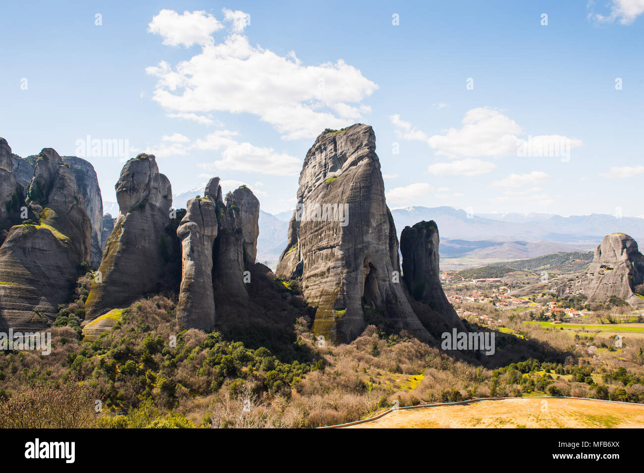 Meteora mountains, Thessaly, Greece. UNESCO World Heritage List Stock ...