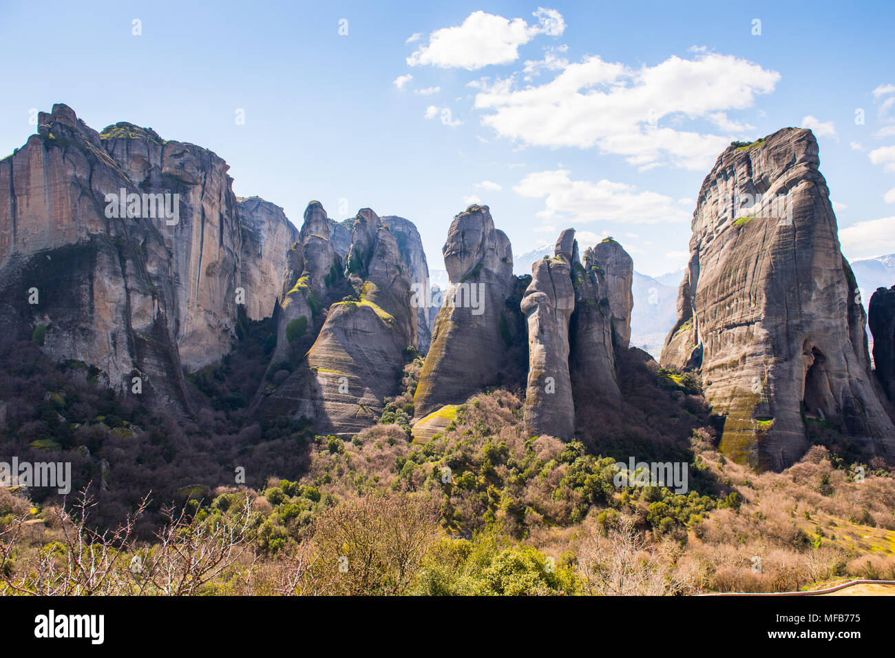 Meteora mountains, Thessaly, Greece. UNESCO World Heritage List Stock ...