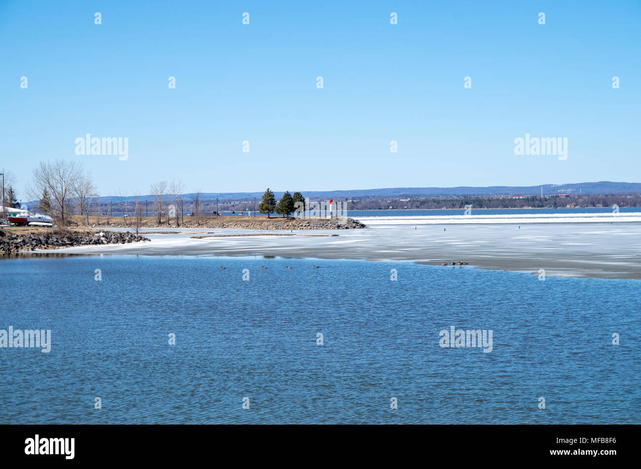Landscape from Andrew Haydon Park showing the lighthouse at Dick Bell ...