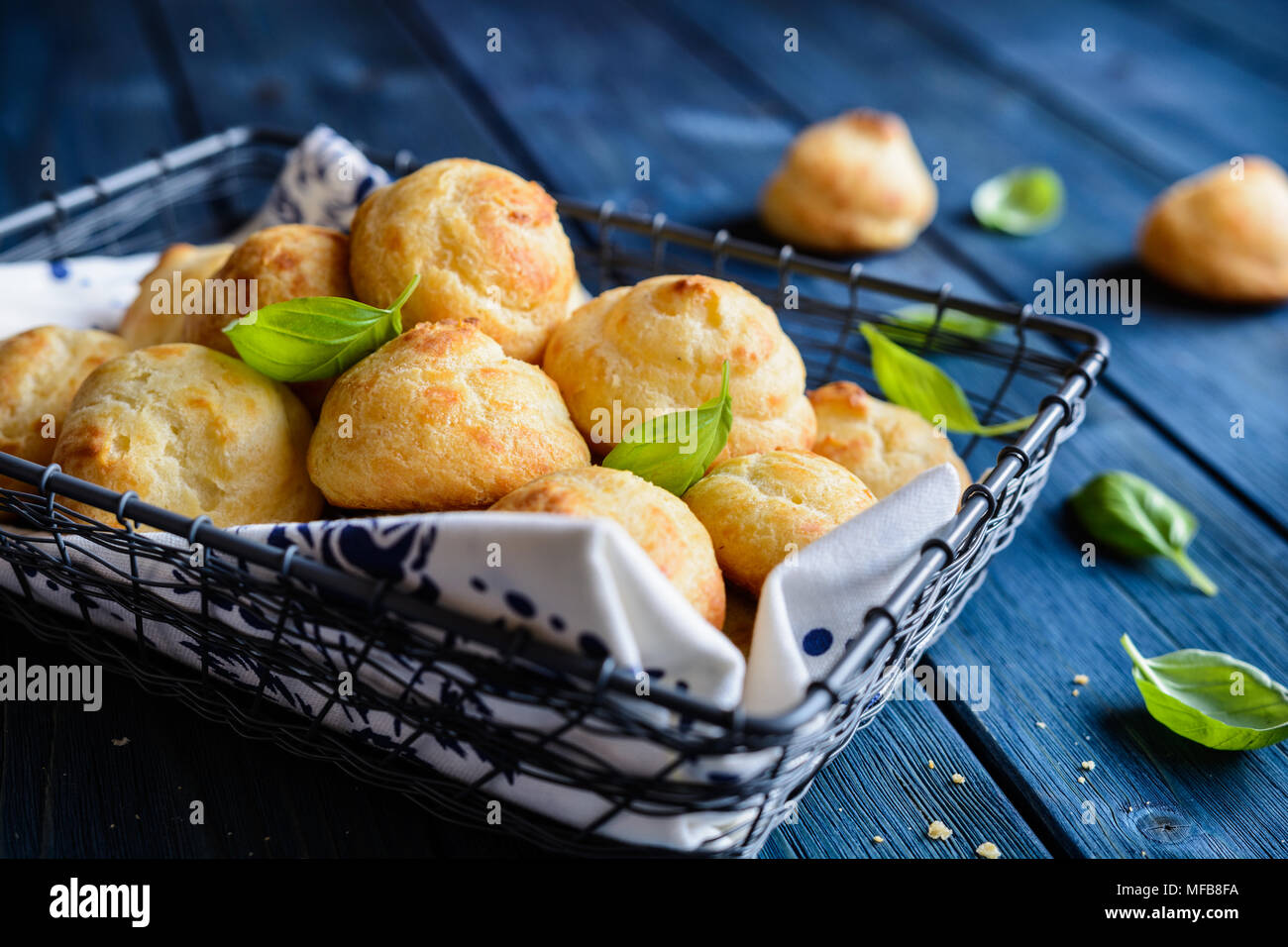 Traditional French Gougerés - savory cheese choux pastry Stock Photo ...