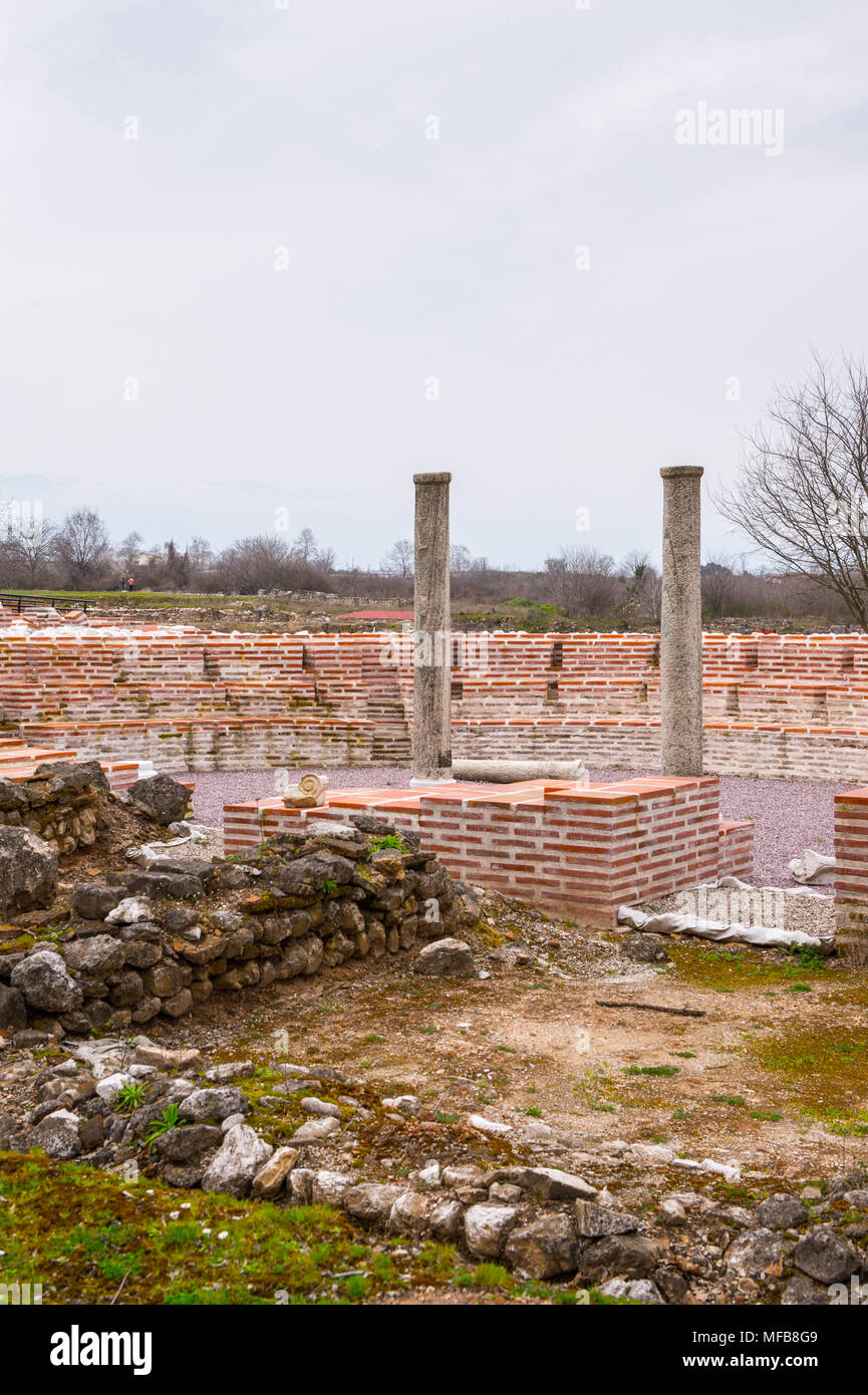 Odeum in the Dion Archeological Site in Greece Stock Photo - Alamy