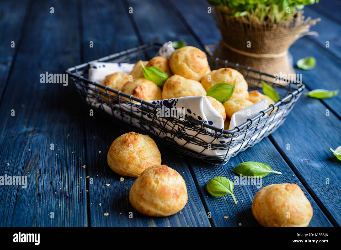 Traditional French Gougerés - savory cheese choux pastry Stock Photo ...