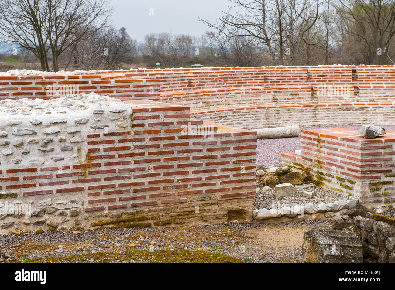 Odeum in the Dion Archeological Site in Greece Stock Photo - Alamy