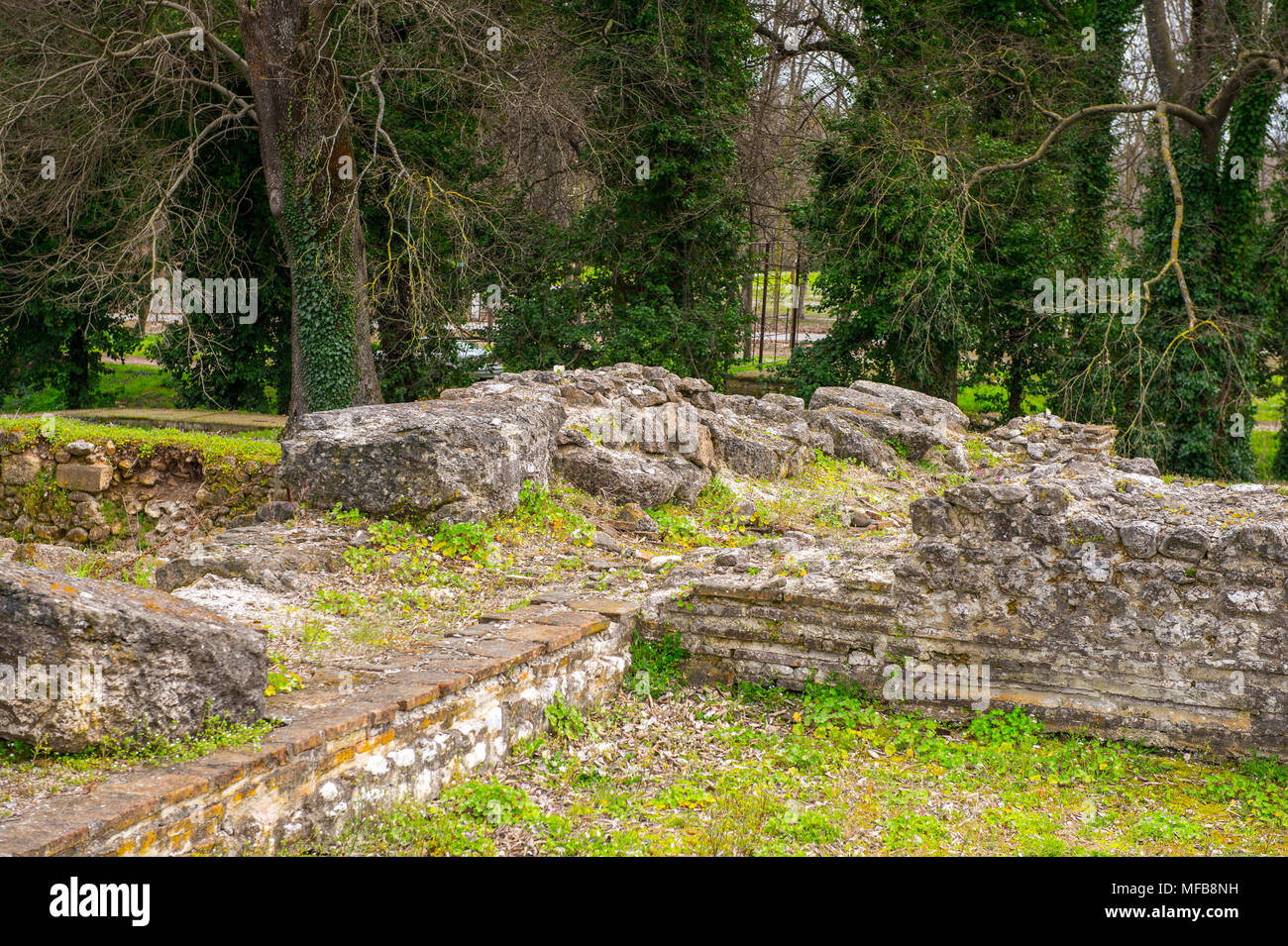 Ancient ruins in the Dion Archeological Site in Greece Stock Photo - Alamy