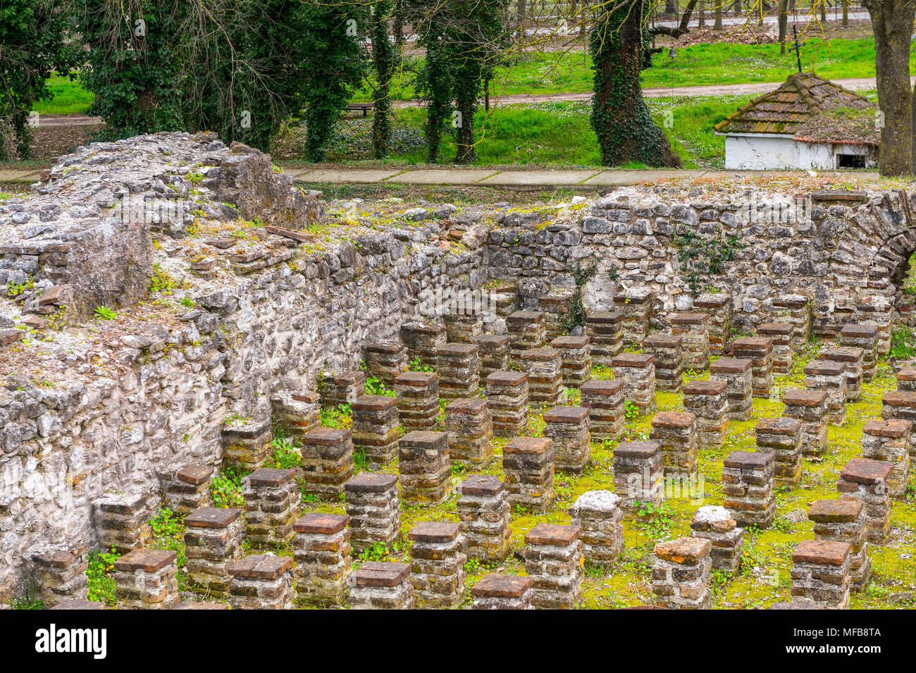 Ancient ruins in the Dion Archeological Site in Greece Stock Photo - Alamy