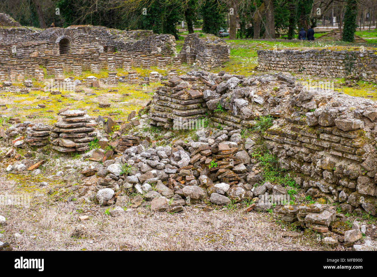 Ancient ruins in the Dion Archeological Site in Greece Stock Photo - Alamy
