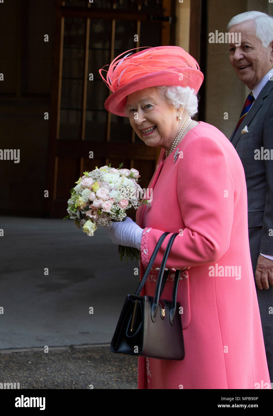 The Queen at Windsor Castle on April 22, 2018 Stock Photo - Alamy