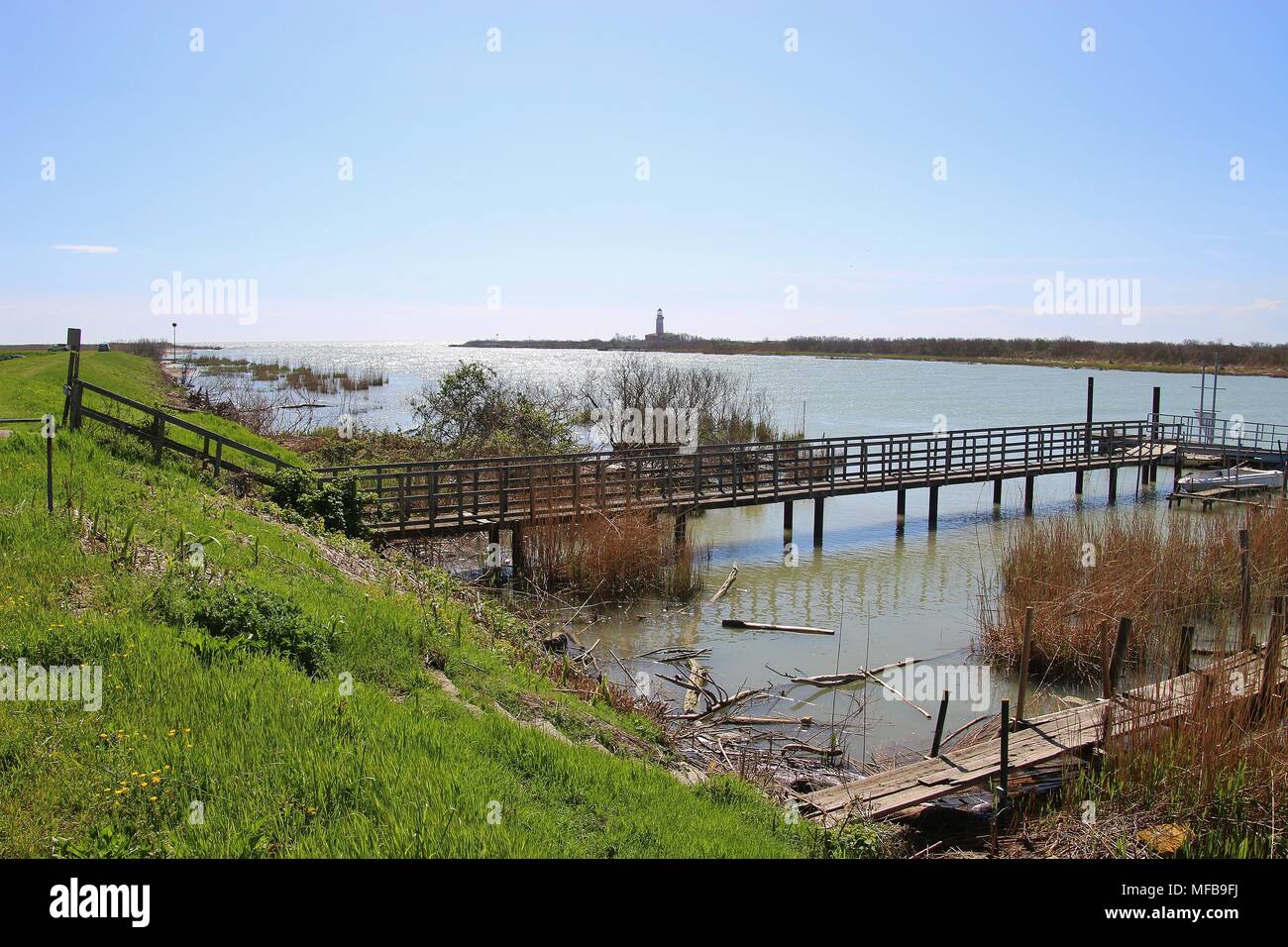 In the region Delta del Po, a natural paradise. An arm of the Po river ...