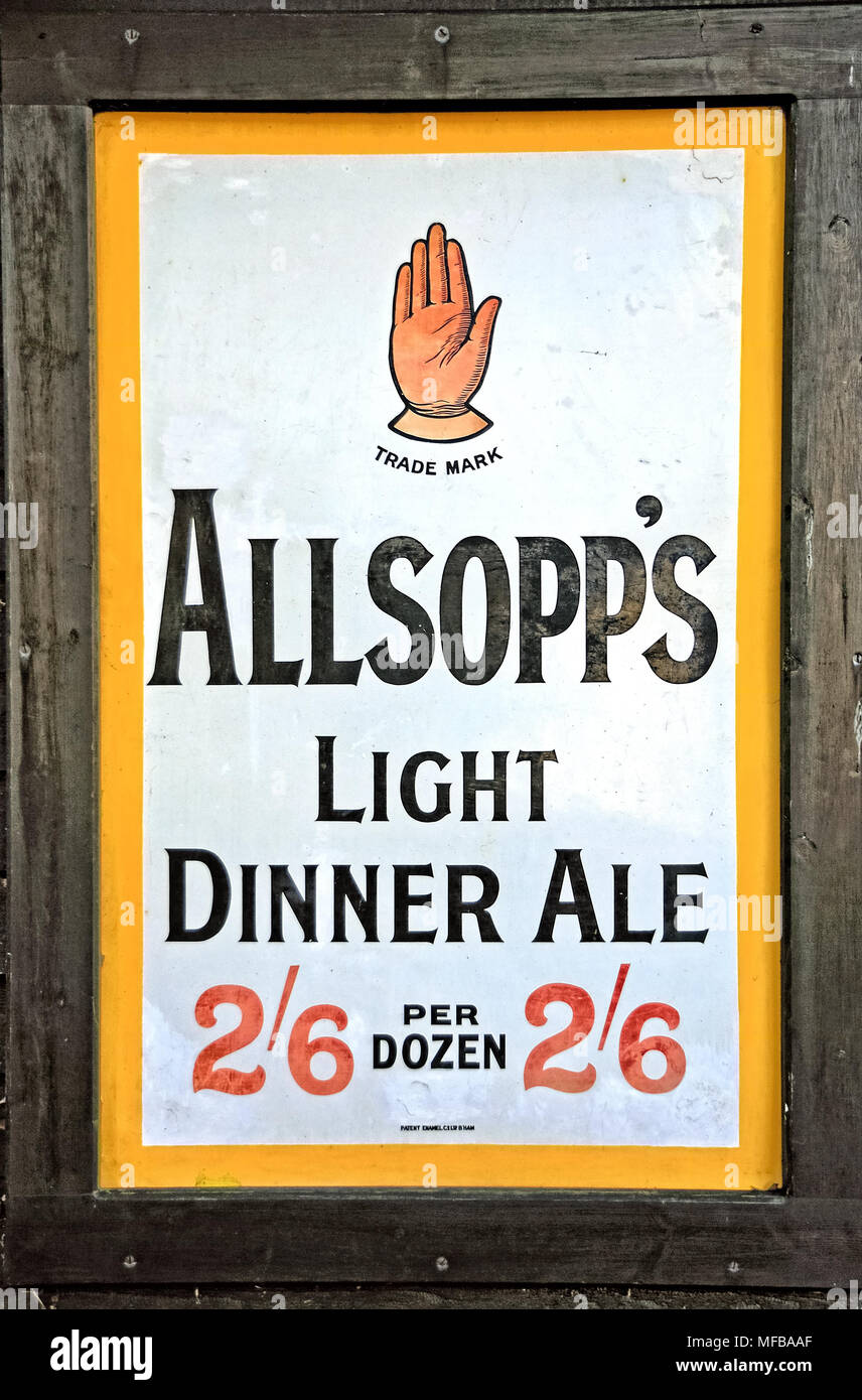 Allsopp's Light Dinner Ale Sign Stock Photo - Alamy