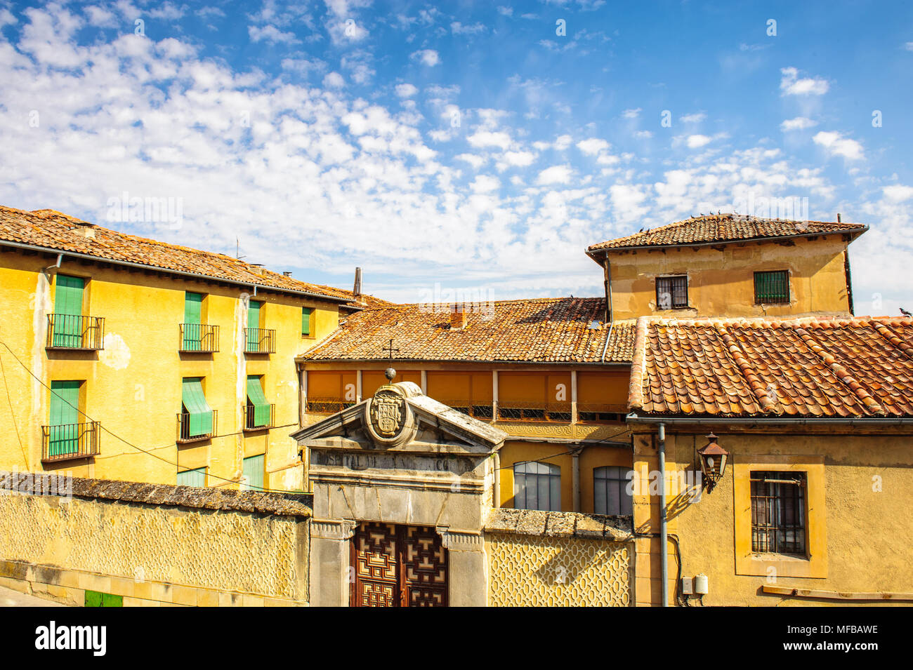 Spanish old medieval architecture Stock Photo - Alamy