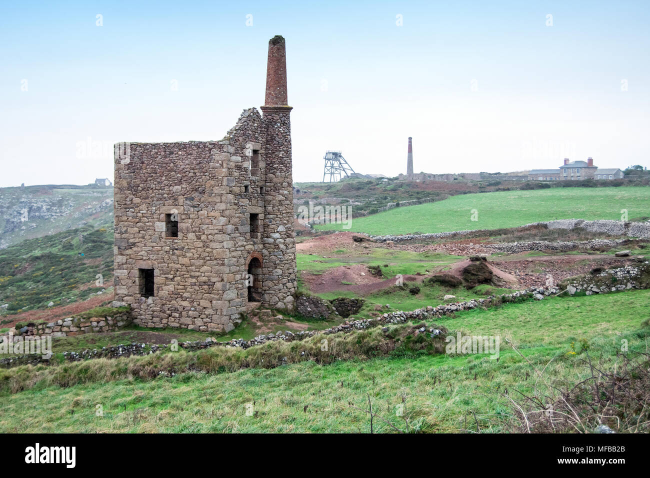 Wheal Owles, Tin Mining Engine House, Cornwall UK Stock Photo - Alamy