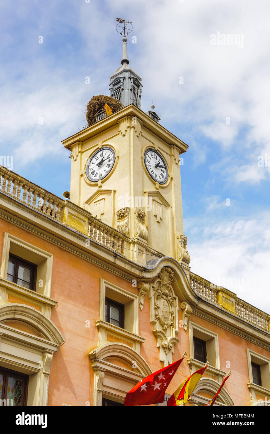 Clock tower of the city hall Stock Photo - Alamy