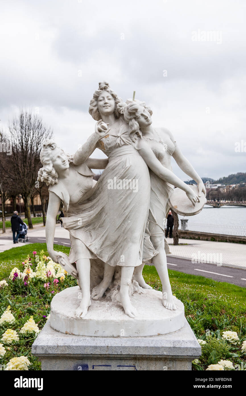 Statue in San Sebastian, Basque Country, Spain Stock Photo - Alamy