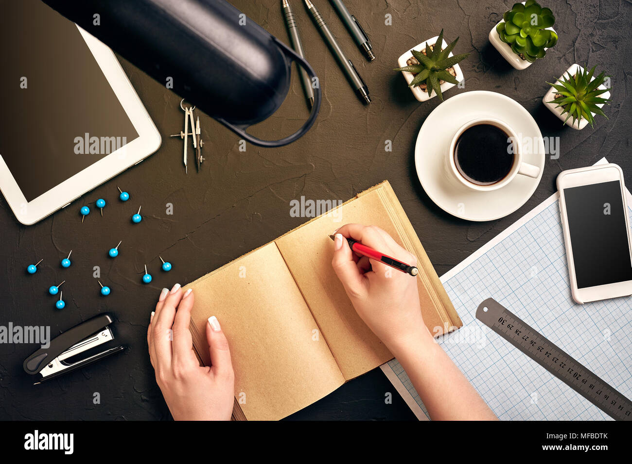 Concept architects. Architects workplace, architectural project ...