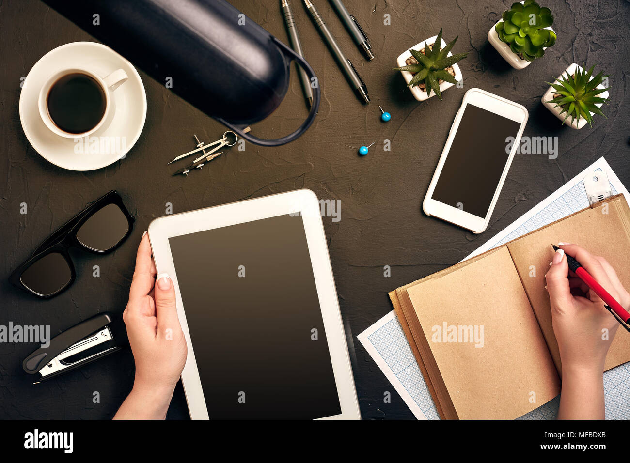 Concept architects. Architects workplace, architectural project ...