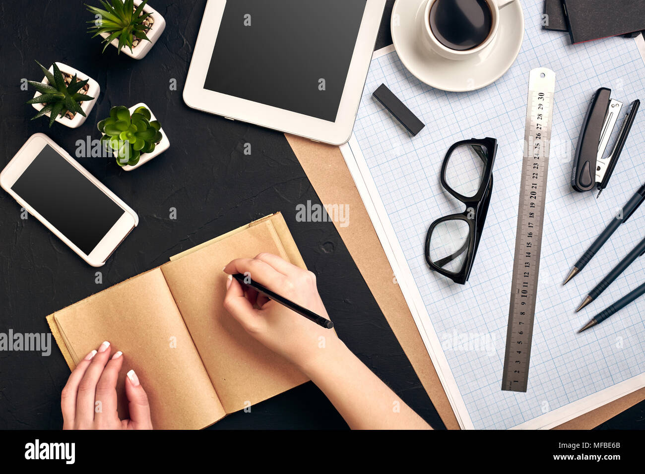 Concept architects. Architects workplace, architectural project ...