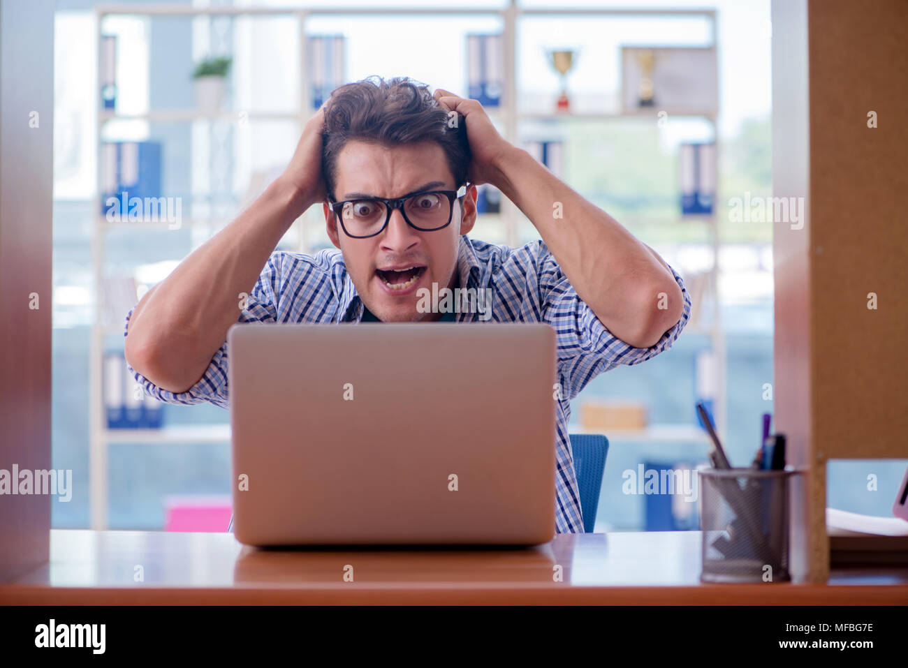 University student laptop nervous hi-res stock photography and images ...