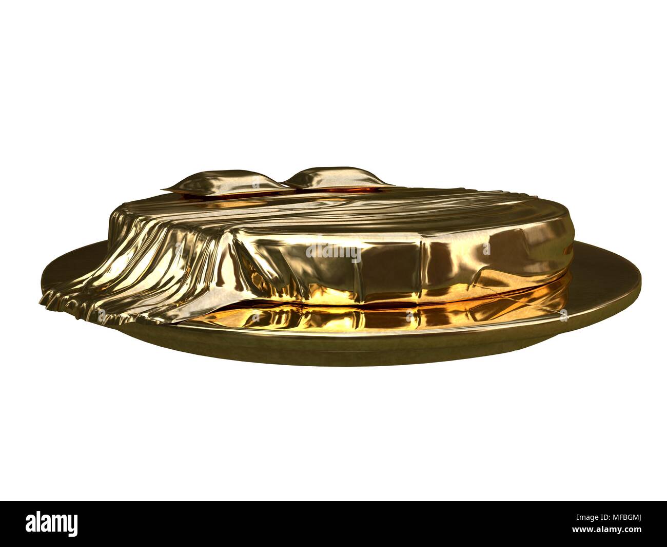 3d rendering of a golden bed isolated on a white background Stock Photo ...