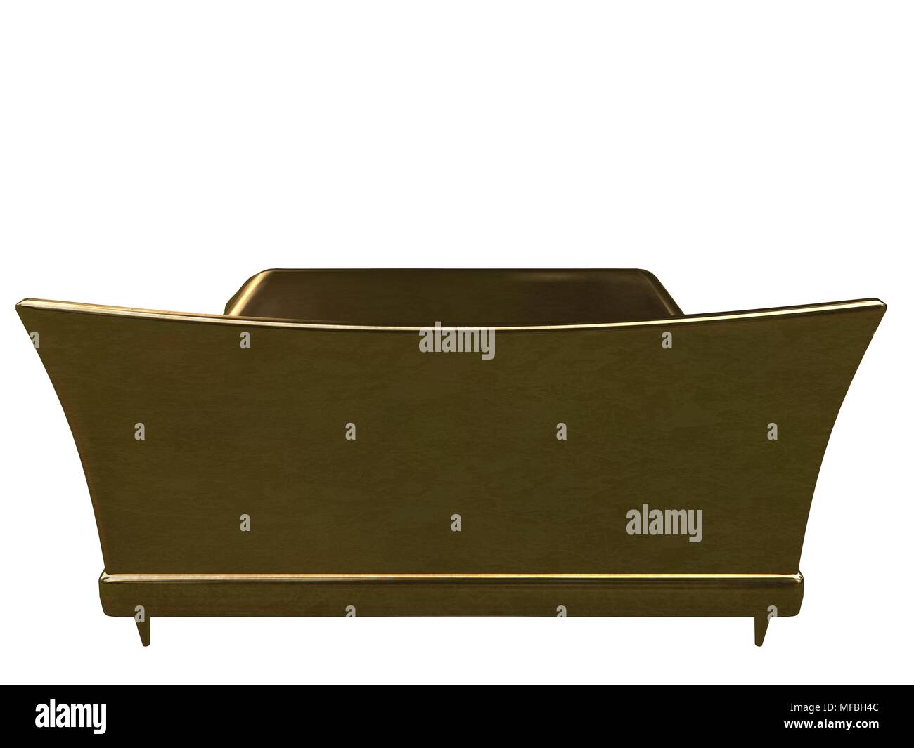 3d rendering of a golden bed isolated on a white background Stock Photo ...