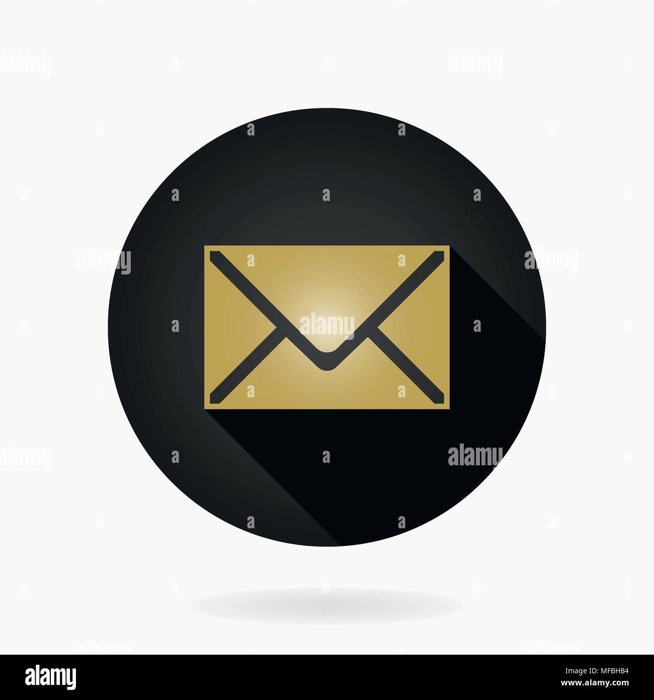 Vector black email icon set hi-res stock photography and images - Alamy
