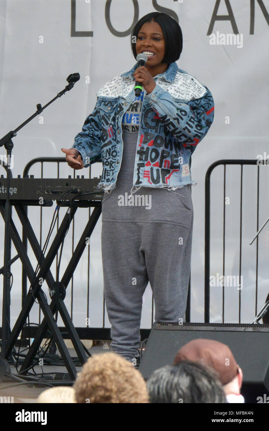 Ta'Rhonda Jones attending the "March For Our Lives" in downtown Los ...